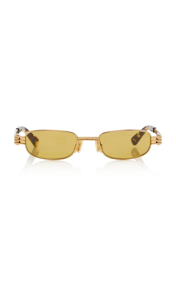 Bottega Veneta Square-frame Metal Sunglasses - Yellow