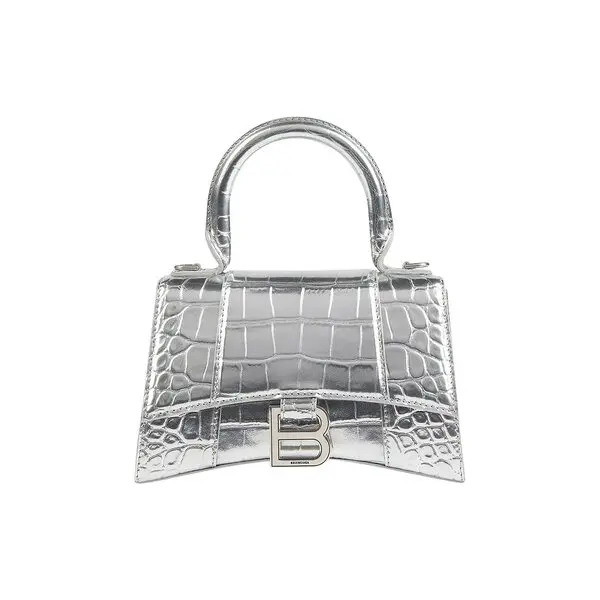 Balenciaga Hourglass Xs Handbag - Silver