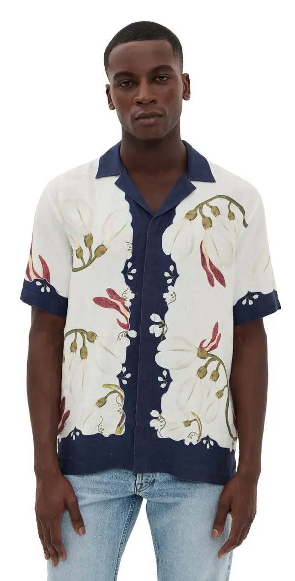 Orlebar Brown Maitan Orchis Shirt - Night Iris
