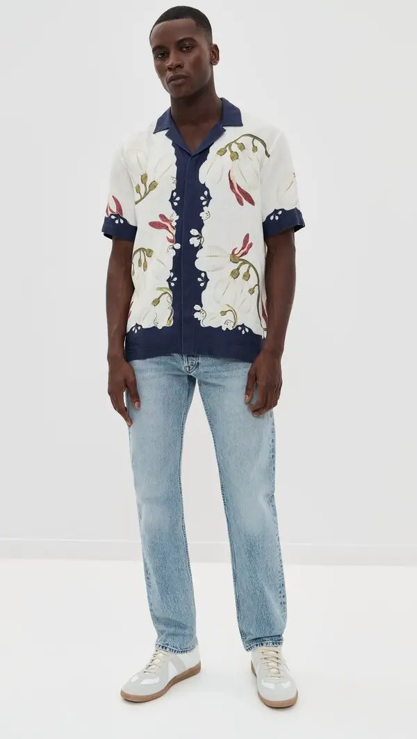 Orlebar Brown Maitan Orchis Shirt - Night Iris