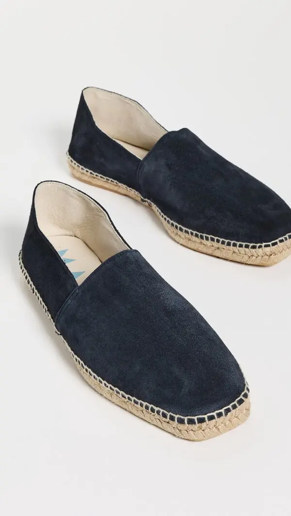 Manebí Suede Square Toe Espadrilles - Suede Patriot Blue