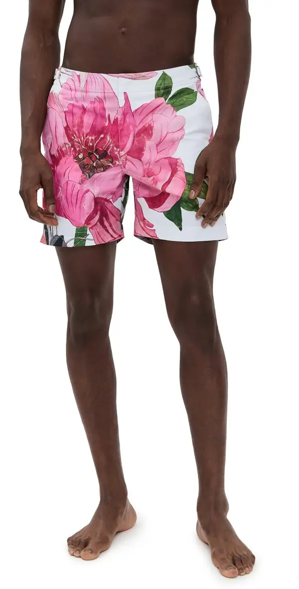 Orlebar Brown Bulldog Paeonia Swim Shorts - Pink Lemonade