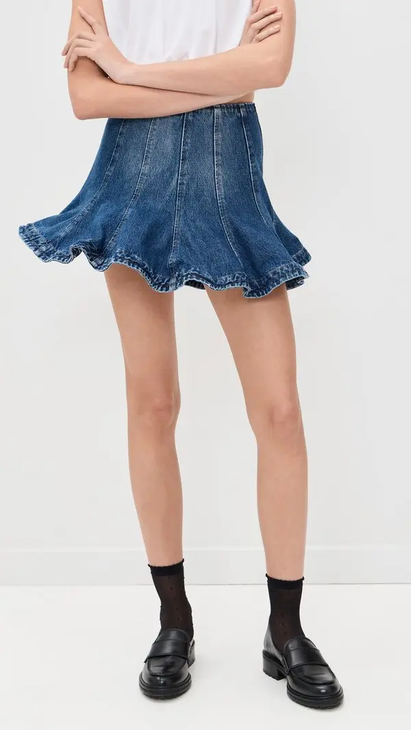 MSGM Denim Mini Skirt - Light Blue