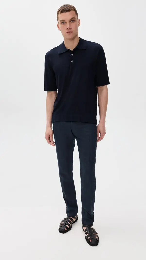 Orlebar Brown Griffon Italian Linen Pants - Night Iris