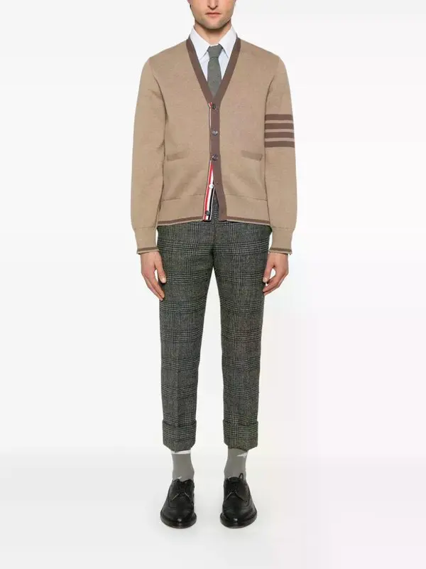 Thom Browne 4-bar Stripe Cotton Cardigan - Brown