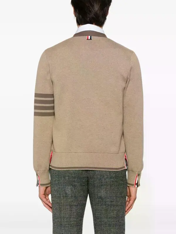 Thom Browne 4-bar Stripe Cotton Cardigan - Brown