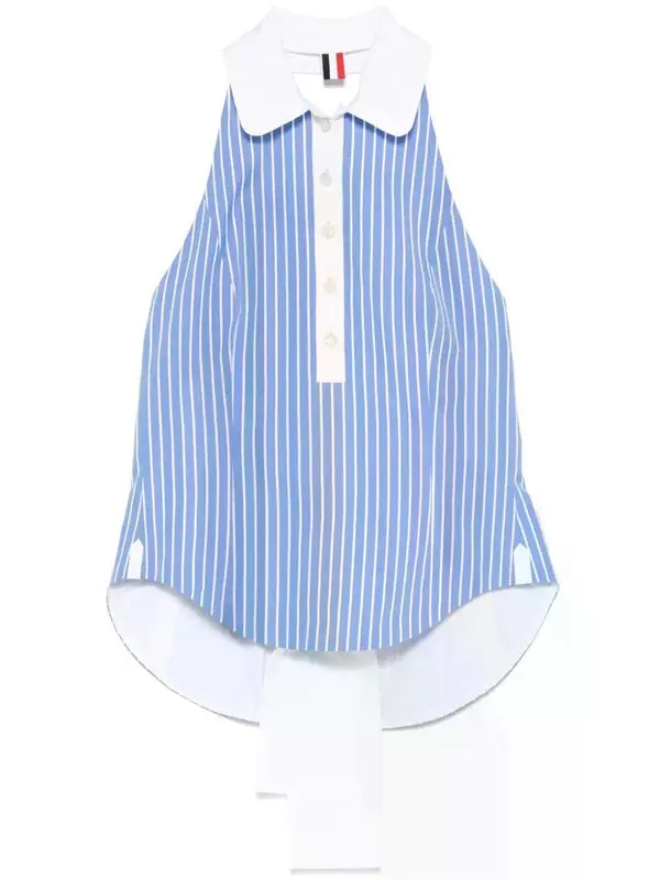 Thom Browne Pinstriped Halter Top - Blue