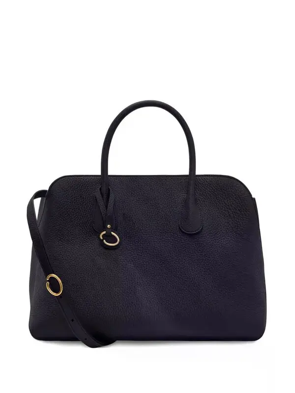 Oscar De La Renta Ivy Textured Leather Tote - Black