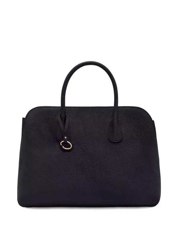 Oscar De La Renta Ivy Textured Leather Tote - Black