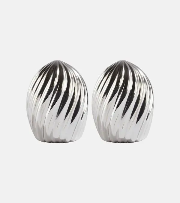 L'Objet Ripple Spice Jewels Salt And Pepper Shakers - Silver