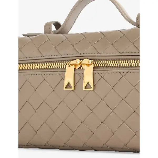 Bottega Veneta Leather Cross Body Bag - Limestone-gold