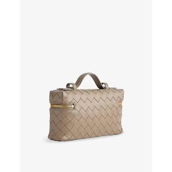 Bottega Veneta Leather Cross Body Bag - Limestone-gold