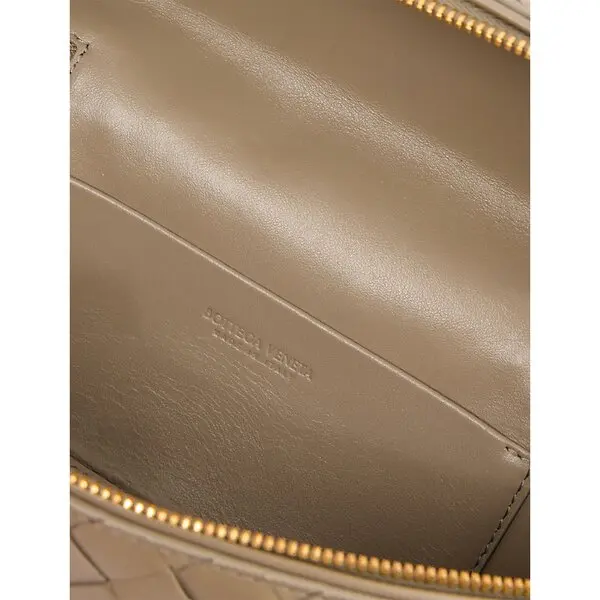 Bottega Veneta Leather Cross Body Bag - Limestone-gold