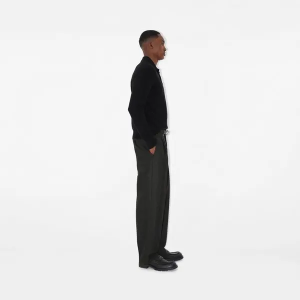 Burberry Long-sleeve Cashmere Blend Polo Shirt - Black