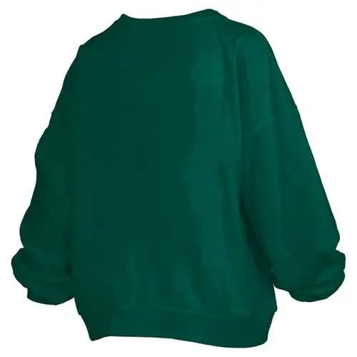 PRESSBOX Michigan State Spartans Janise Arch Over Logo Oversized Pullover Sweatshirt - Green