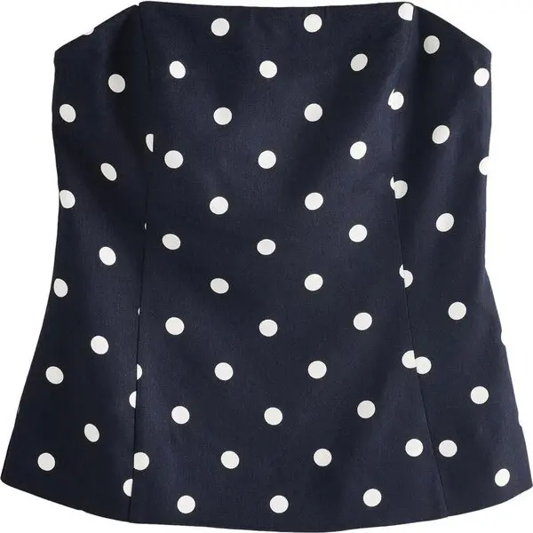 NEXT Textured Polka Dot Strapless Top