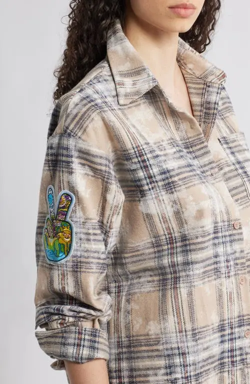 NIKKI LUND Plaid Button-up Shirt - Gray