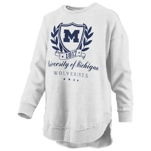 PRESSBOX Michigan Wolverines Melange Poncho Pullover Sweatshirt