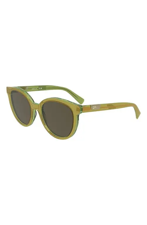 Longchamp Le Pliage 52mm Gradient Round Sunglasses - Glitter Khaki