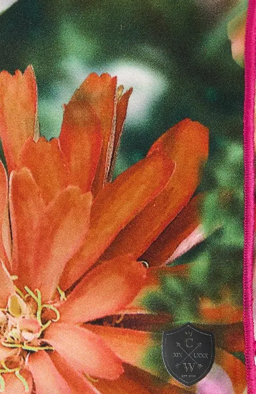 CLIFTON WILSON Fuchsia Multifloral Silk Pocket Square - Pink