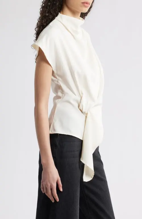 NIKKI LUND Asymmetric Drape Top - Ivory