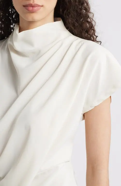 NIKKI LUND Asymmetric Drape Top - Ivory