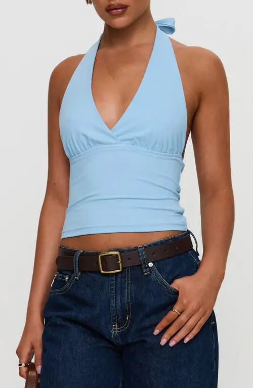 Princess Polly Halter Neck Top - Blue