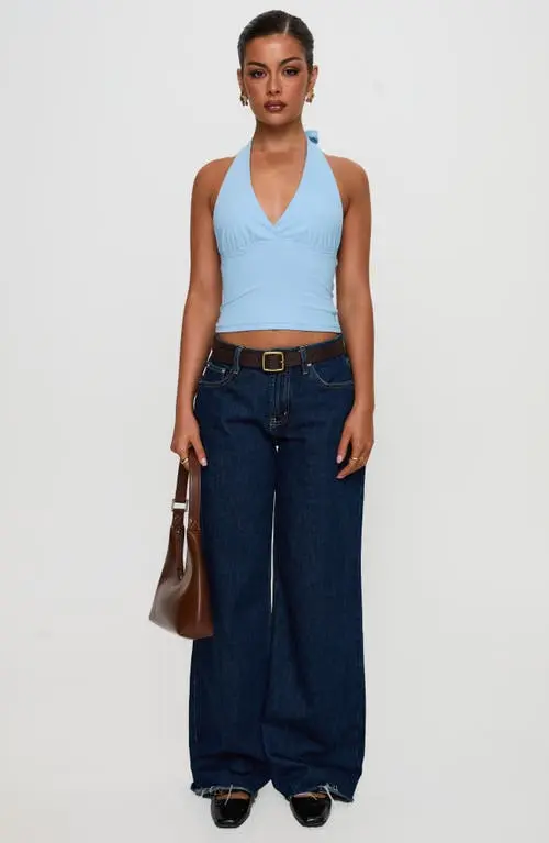 Princess Polly Halter Neck Top - Blue