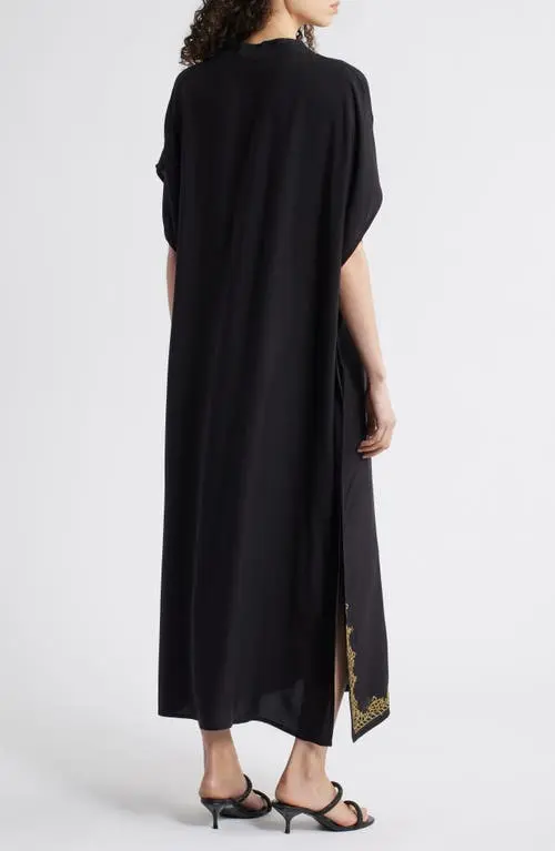 NIKKI LUND Evelina Embroidered Caftan - Black