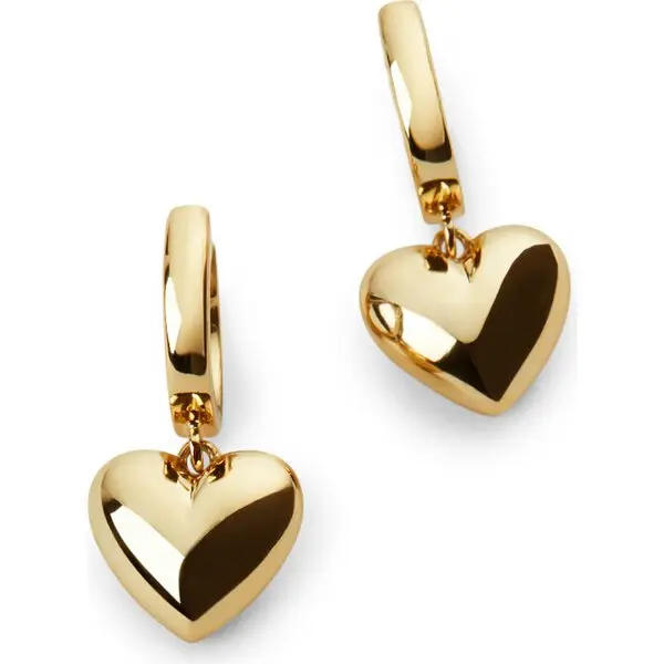 ANA LUISA Jessica Heart Drop Huggie Hoop Earrings - Gold