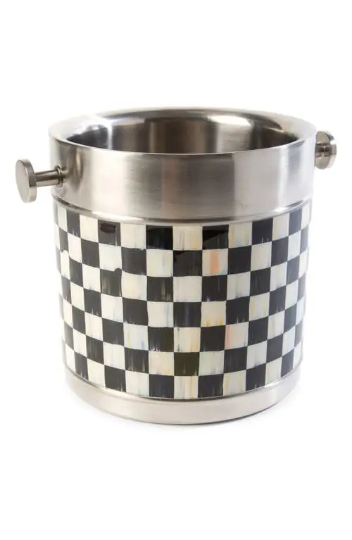 MACKENZIE-CHILDS Courtly Check Ice Bucket - Black/ Silver