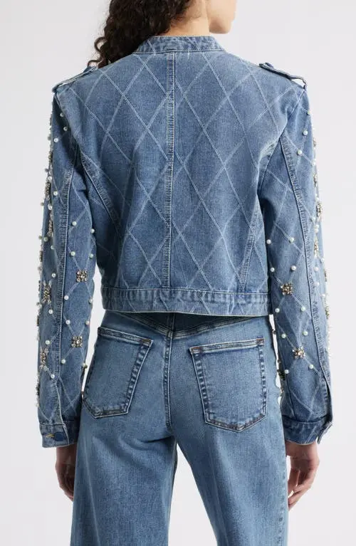 NIKKI LUND Leyana Embellished Denim Jacket