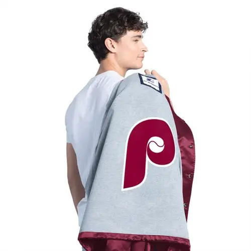 STARTER Philadelphia Phillies Cooperstown Collection Coaches Jacket - Burgundy