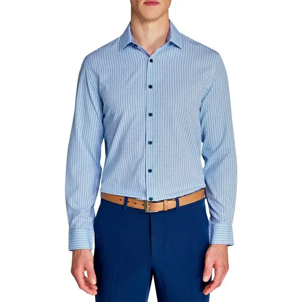 W.R.K Slim Fit Grid Performance Dress Shirt