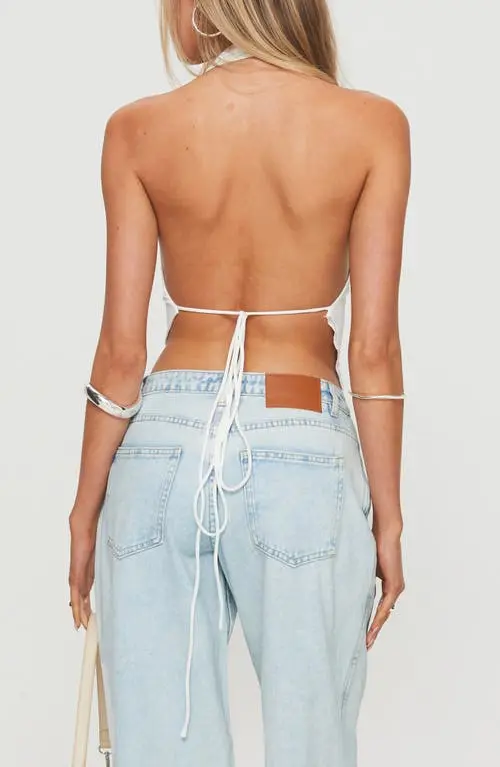 Princess Polly Interlude Open Back Asymmetric Halter Top
