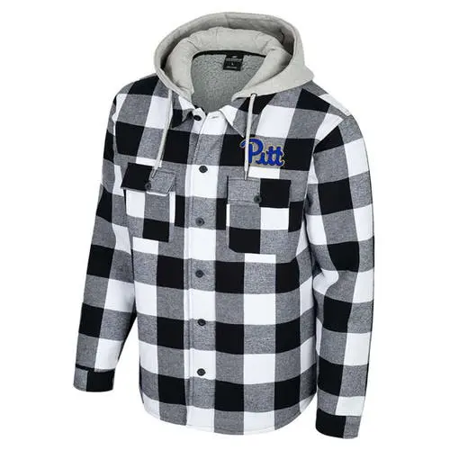 COLOSSEUM White Pitt Panthers Buffalo Plaid Full-zip Jacket