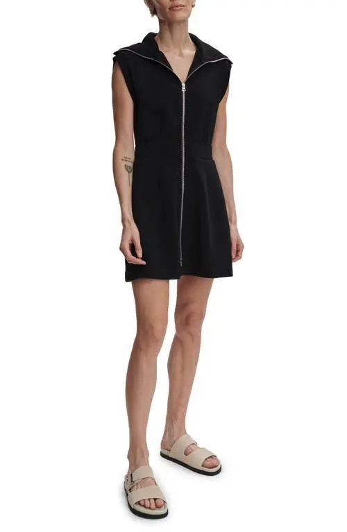 Varley Rebecca Zip Through Mini Dress - Black