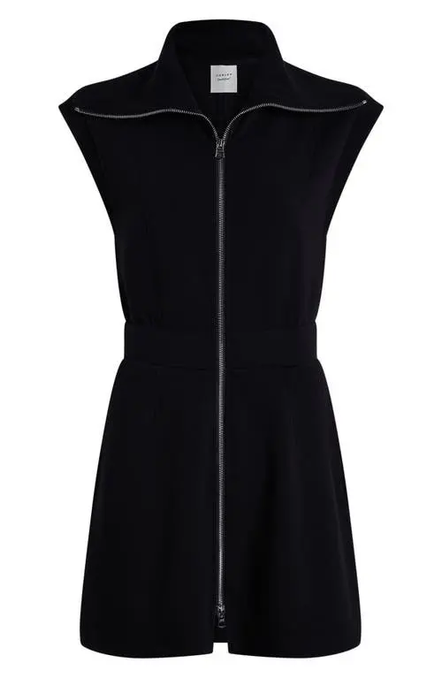 Varley Rebecca Zip Through Mini Dress - Black