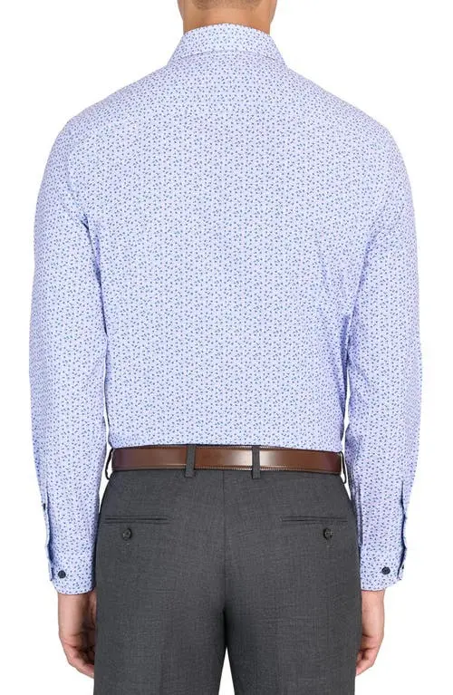 W.R.K Slim Fit Micro Floral Performance Dress Shirt - Lilac