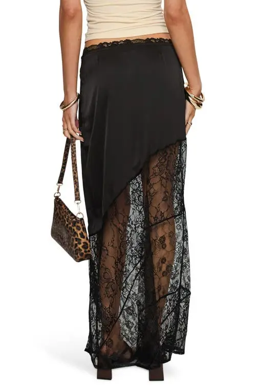 Princess Polly Castelli Lace Maxi Skirt - Black