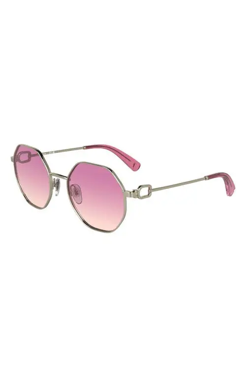 Longchamp Le Foulonné 52mm Gradient Octagon Sunglasses - Gold/ Gradient Pink