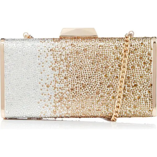 Dune London Frame Clutch With Chain Strap - Gold