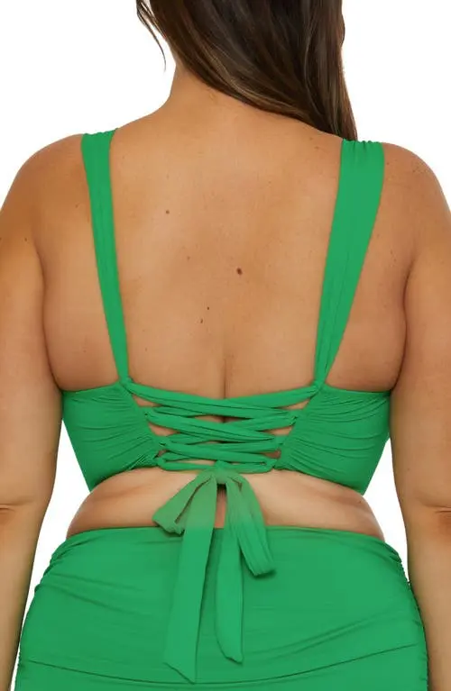 BECCA® By Rebecca Virtue Shirred Bikini Top - Emerald