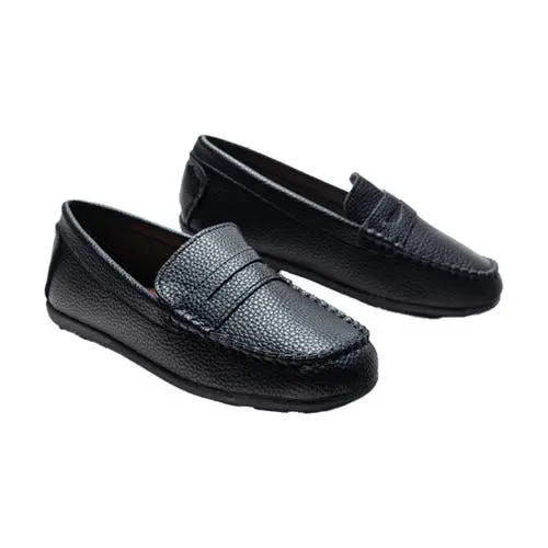 MOUSTACHE Leather Penny Loafers - Black