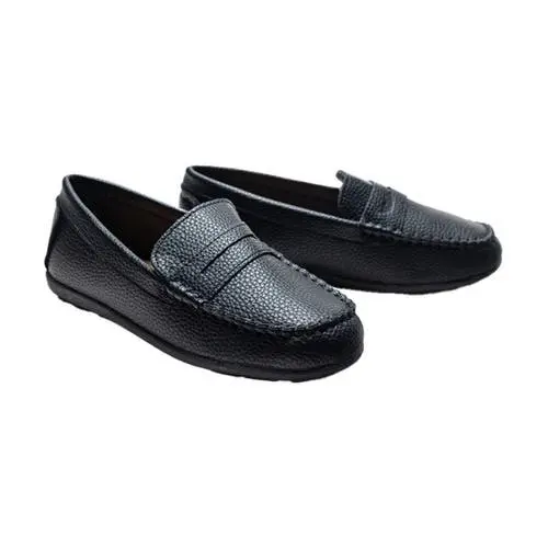 MOUSTACHE Leather Penny Loafers - Black