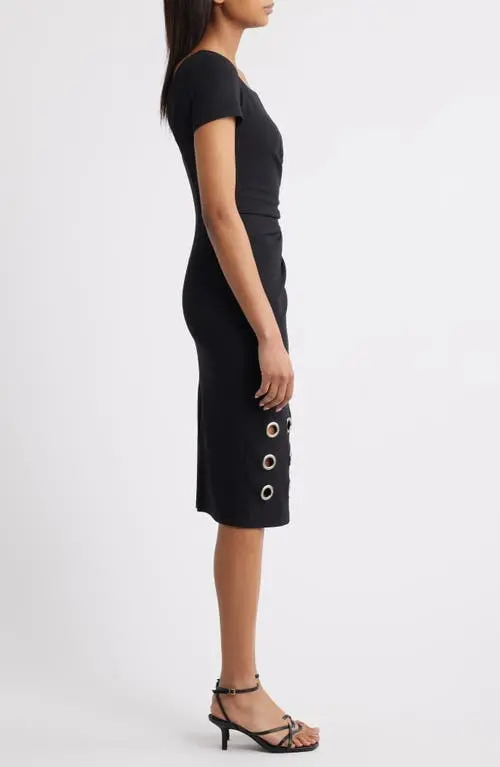 NIKKI LUND Marceline Grommet Sheath Dress