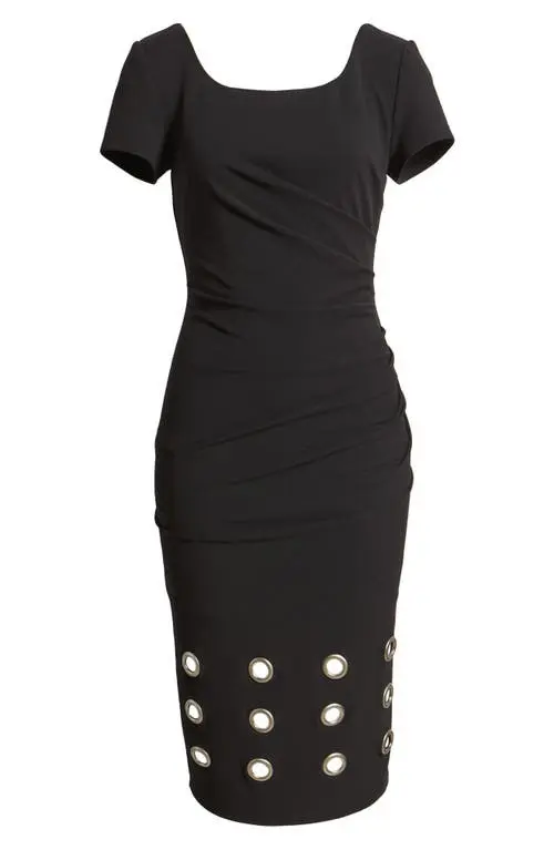 NIKKI LUND Marceline Grommet Sheath Dress