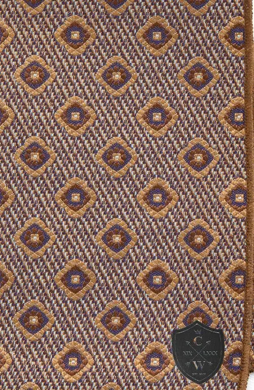 CLIFTON WILSON Diamond Jacquard Silk Pocket Square