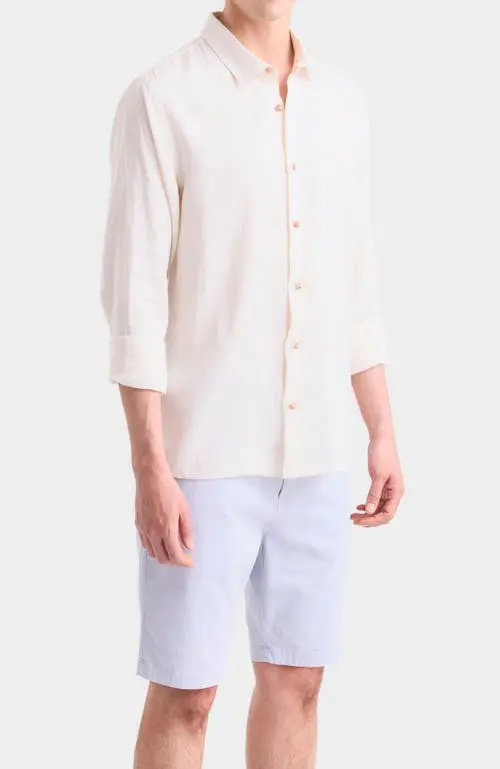 VELEZ Long-sleeve Linen Shirt With Semi-fitted Silhouette