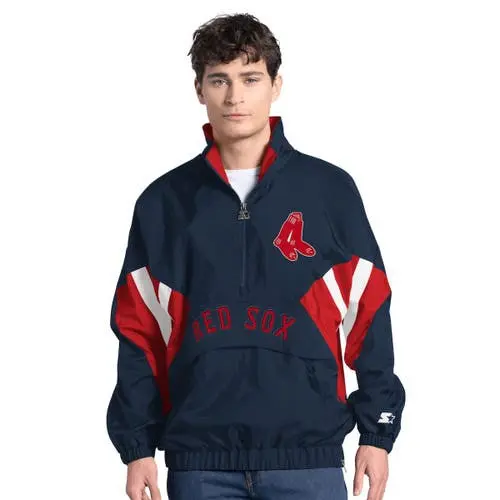 STARTER Boston Red Sox Cooperstown Chief Half-zip Pullover - Navy